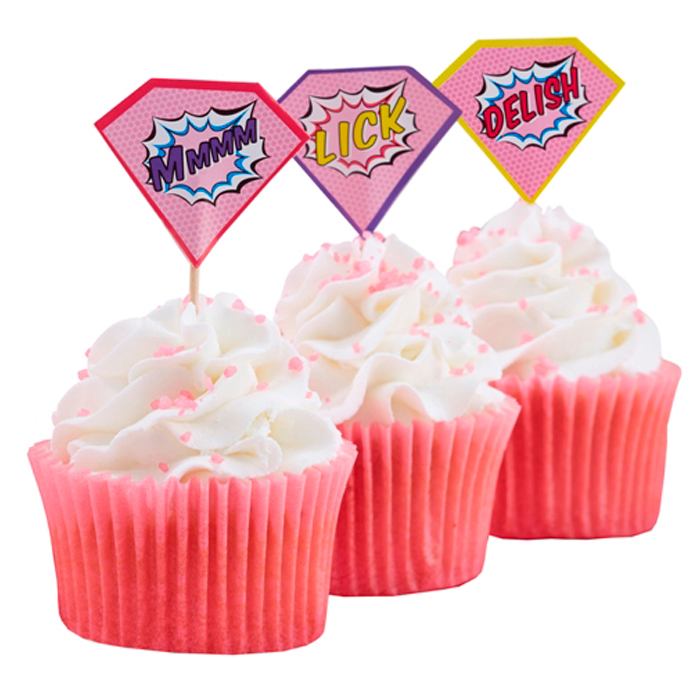 Order Ginger Ray - Pop Art Pink Food Flags Now! | Jomla.ae