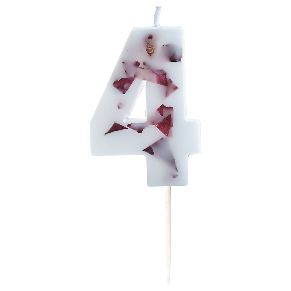 Order Ginger Ray - Pressed Petal Number 4 Candle Now! | Jomla.ae