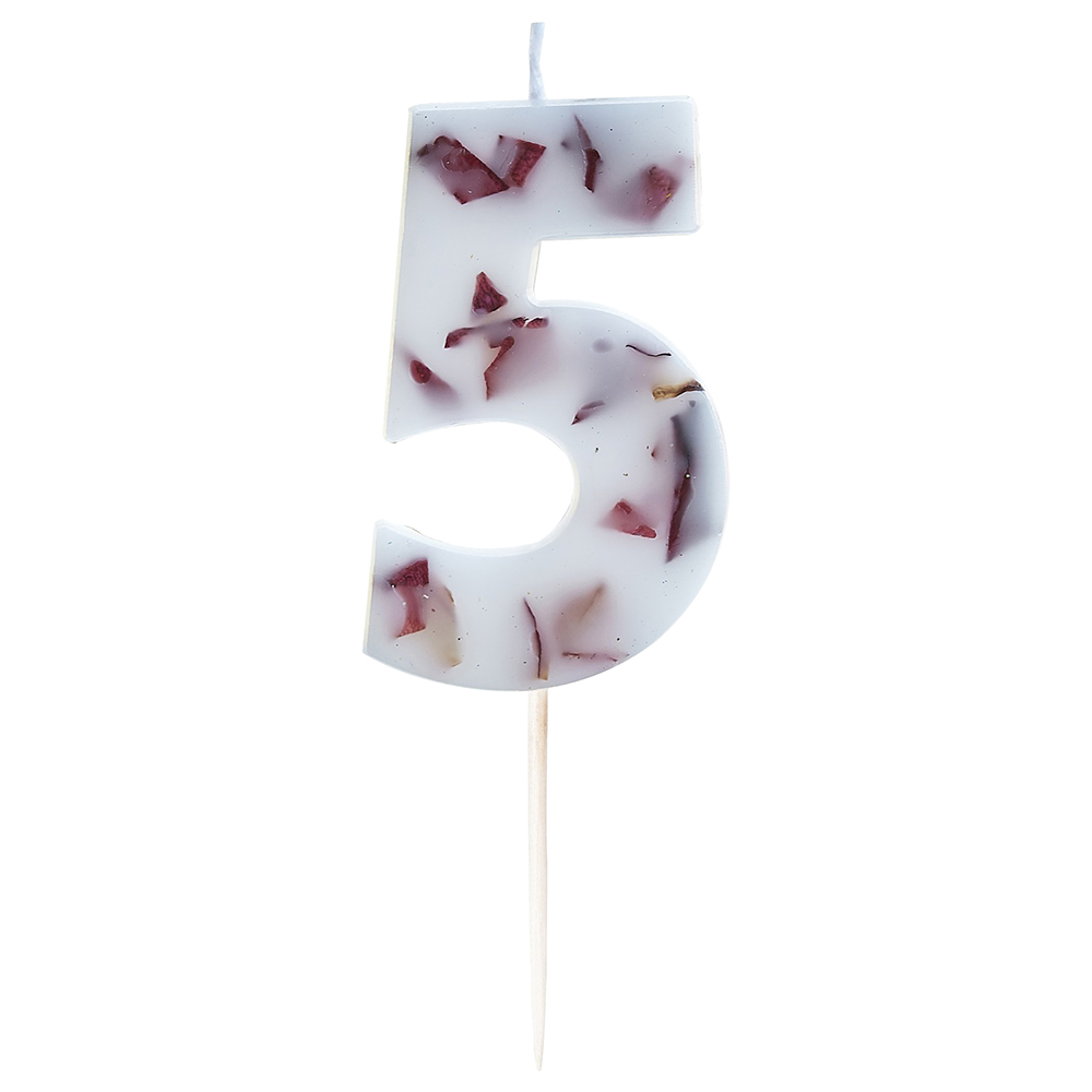 Order Ginger Ray - Pressed Petal Number 5 Candle Now! | Jomla.ae