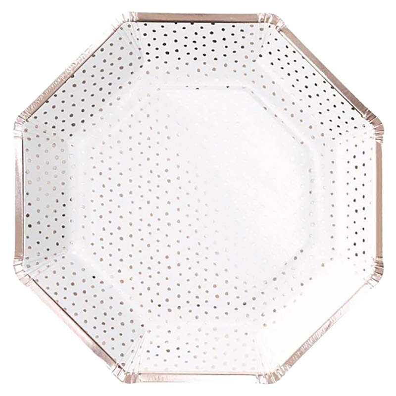 Order Ginger Ray - Rose Gold Foiled Spotty Plate Now! | Jomla.ae
