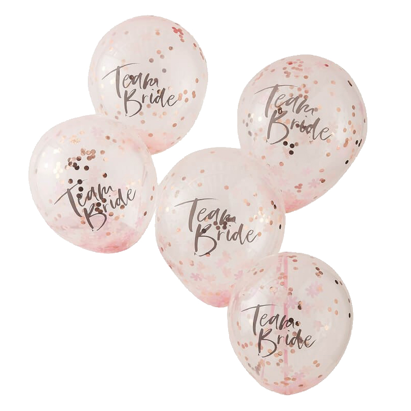 Ginger Ray - Team Bride Confetti Balloons 5pcs | Jomla.ae