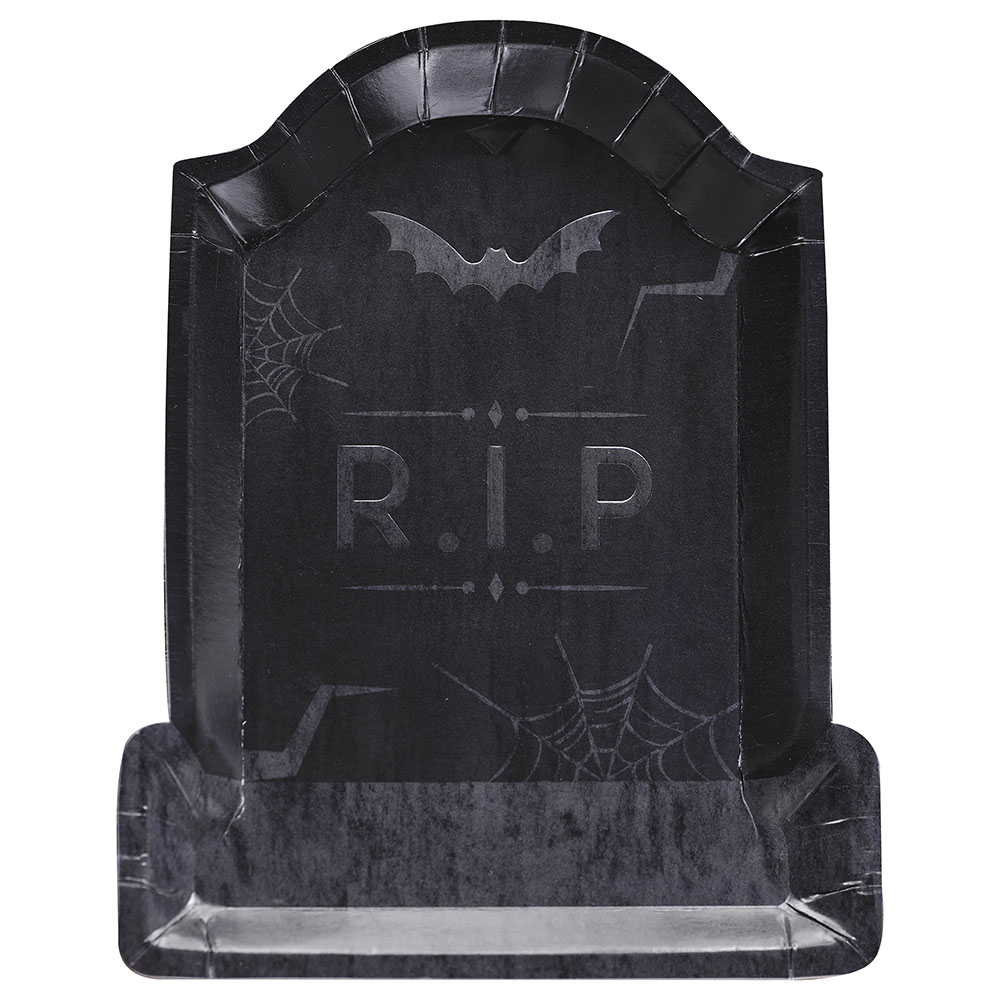 Ginger Ray - Tomb Stone Paper Plates - 8pcs | Jomla.ae