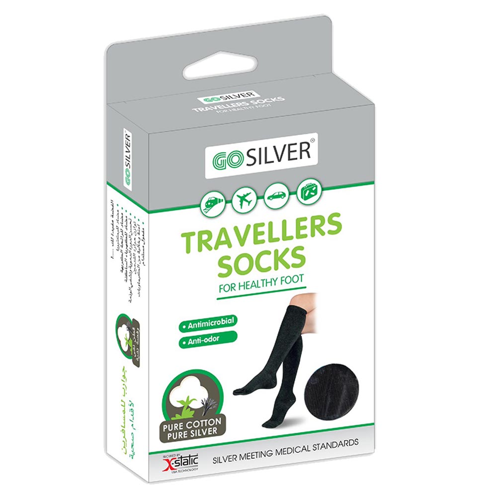 Order Go Silver - Travellers Socks - Black Now! | Jomla.ae