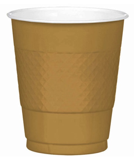 Order Gold Sparkle Plastic Cups 12oz Now! | Jomla.ae