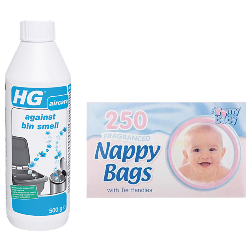 Order HG Nappy Bin Freshener + 4 My Baby Nappy Sacks 250's Now! | Jomla.ae