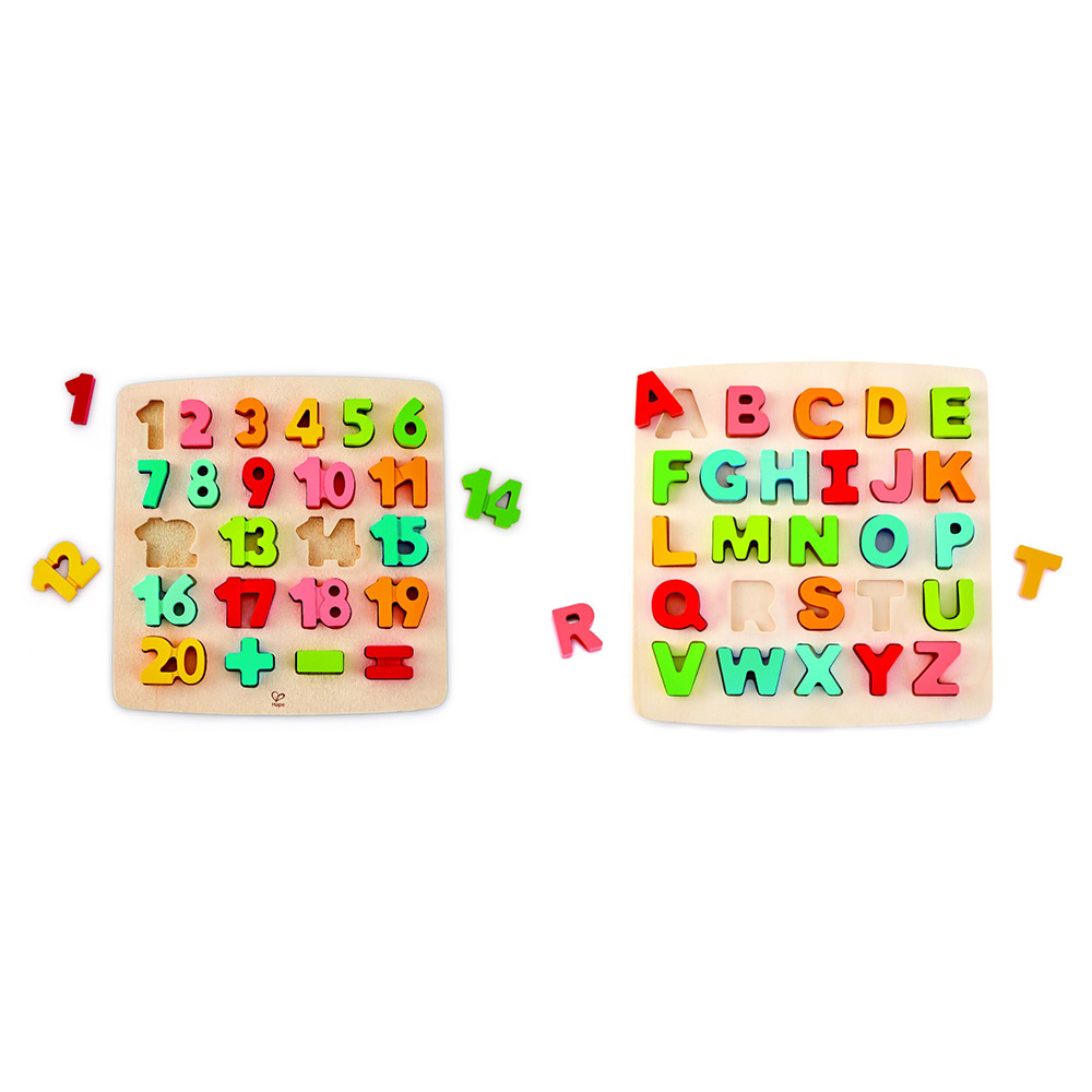 Order Hape - Chunky Alphabet and Number Math Wooden Puzzle Set Now ...
