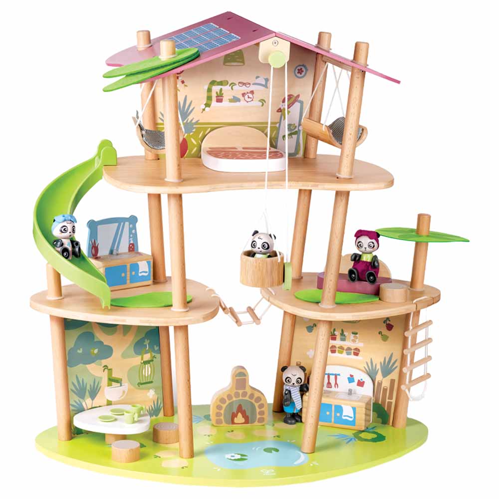 Order Hape - Panda's Bamboo House W/ 4 Family Dolls & Accessories 25pcs ...