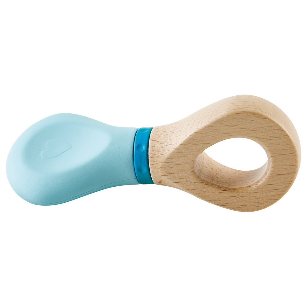 Order Hape - Twist & Shake Wooden Rattle - Blue Now! | Jomla.ae