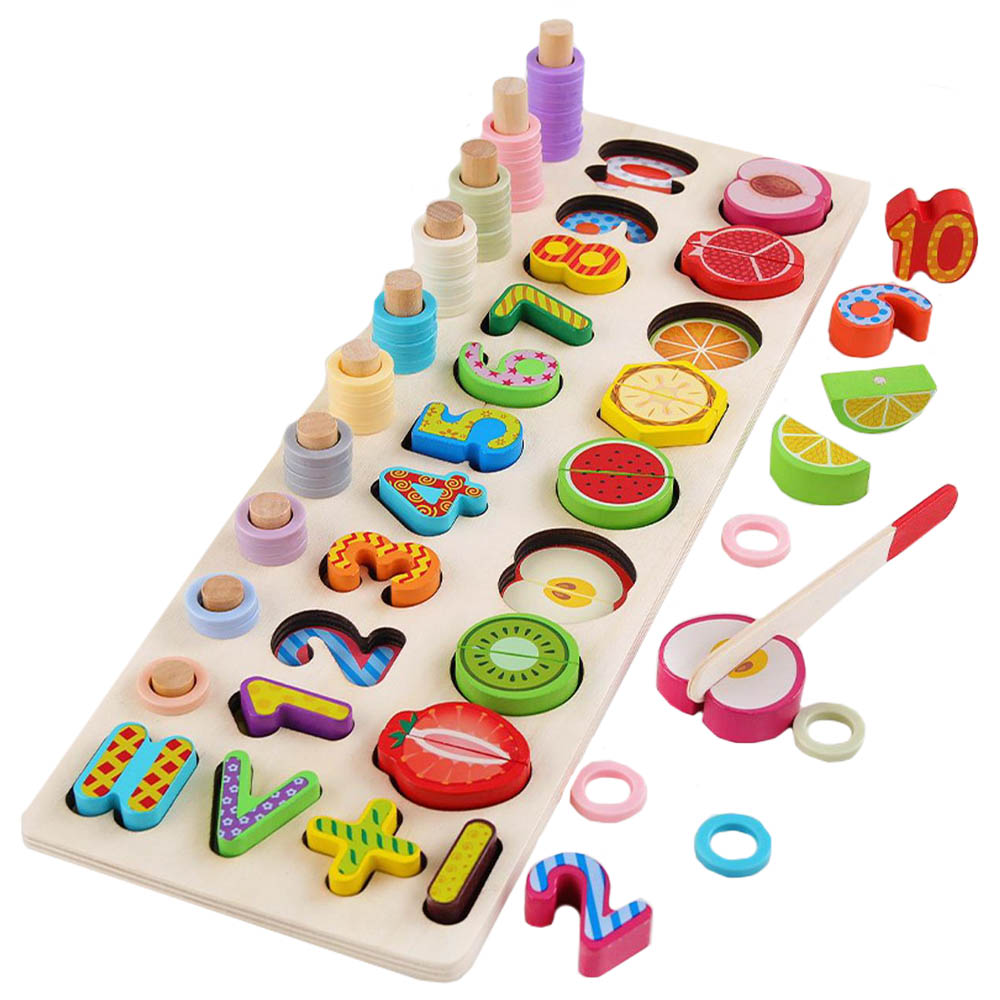 Order Highland - 77pcs Wooden Number Fruit Shape Sorting Toy Now ...