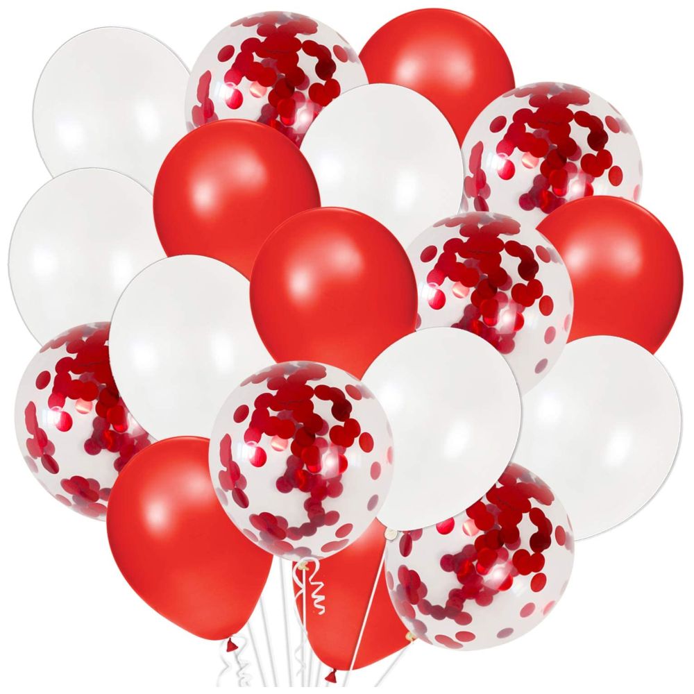 Order Highland - Red, White Confetti Balloons - Pack of 40 Now! | Jomla.ae