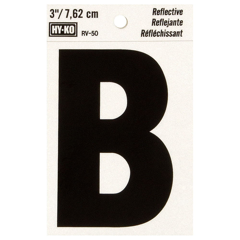 Order Hy-Ko - 3 Inches Black Reflective Letter B Now! | Jomla.ae
