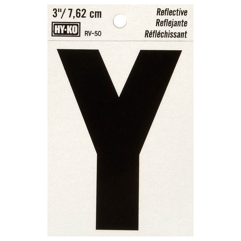 Order Hy-Ko - 3 Inches Black Reflective Letter Y Now! | Jomla.ae