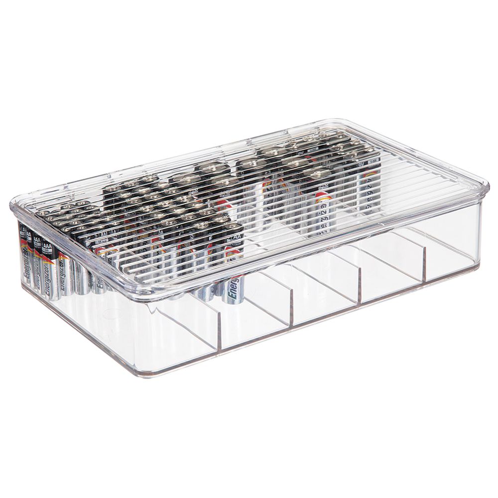Order InterDesign - Linus Stackable Battery Organizer Box - Clear Now ...