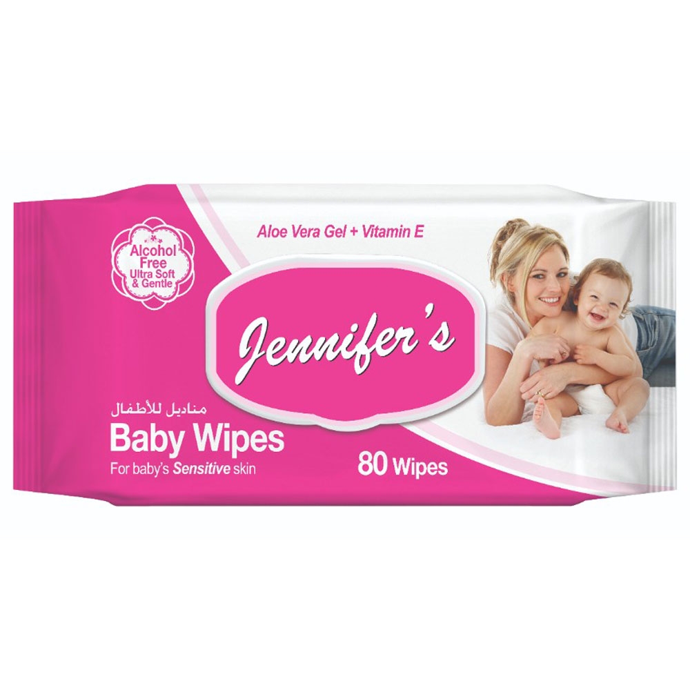 Order Jennifer's - Baby Wipes Alcohol Free, 80 Sheets Now! | Jomla.ae