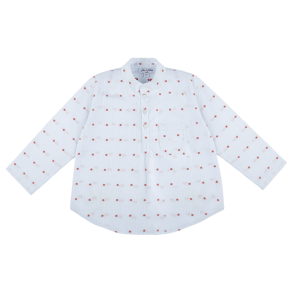 Order Jules & Juliette - Boy Shirt Azad Sky Blue Red Dots Now! | Jomla.ae