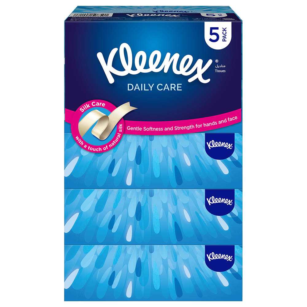 Order Kleenex Pack of 5 Daily Care Facial Tissue 130 Sheets x 2ply Now ...