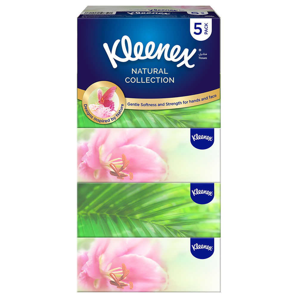 Order Kleenex Pack of 5 Natural Collections Facial Tissue Now! | Jomla.ae