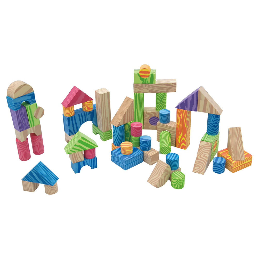 Order Little Hero - Colorful EVA Woodlike Blocks 60pcs Now! | Jomla.ae