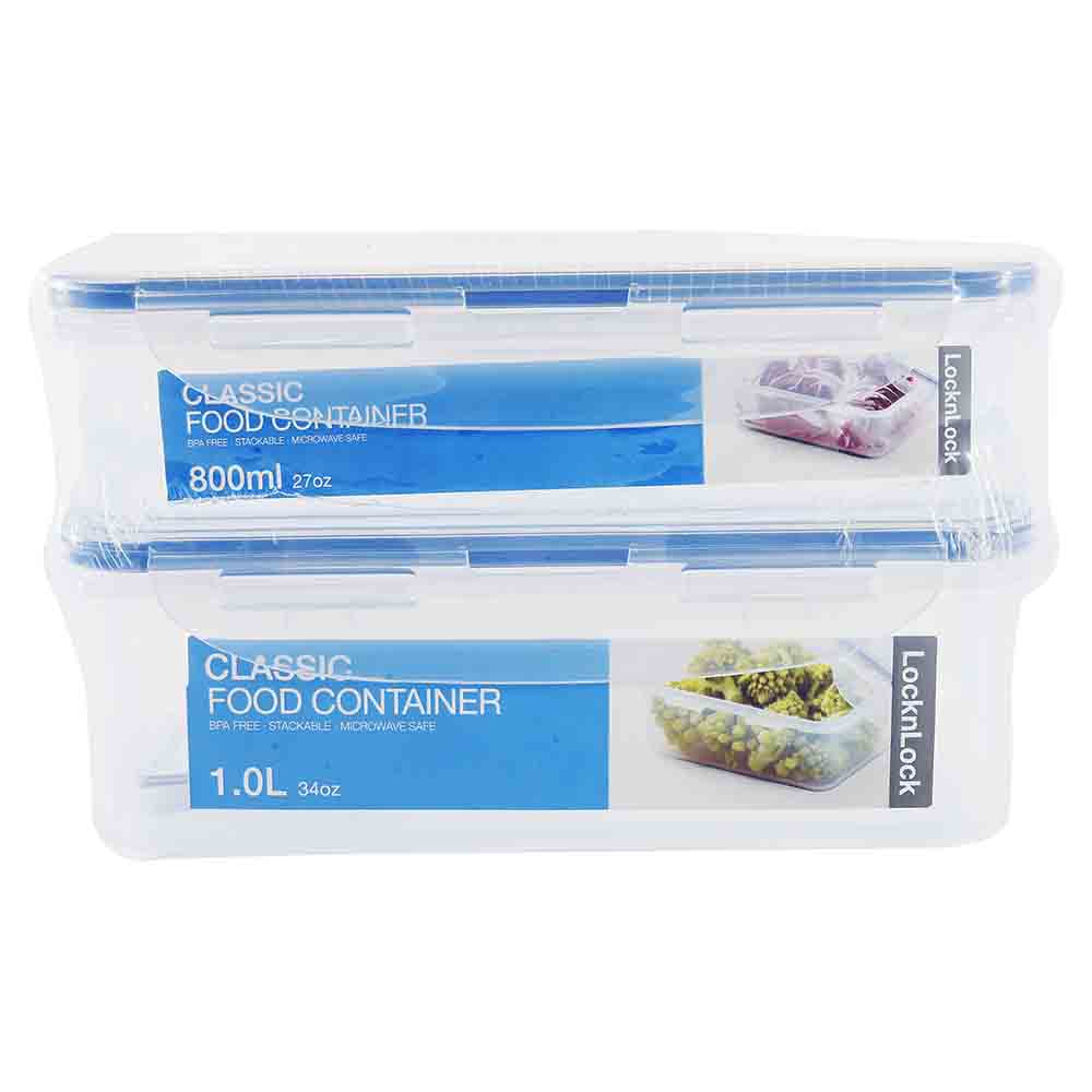 Order Lock&Lock - Rectangular Food Container 800ml & 1L - Pack of 2 Now! | Jomla.ae