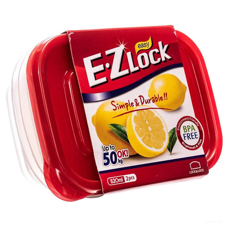 Order LocknLock - Ezlock Rectangle Container 520ml - Red 2pcs Now! | Jomla.ae