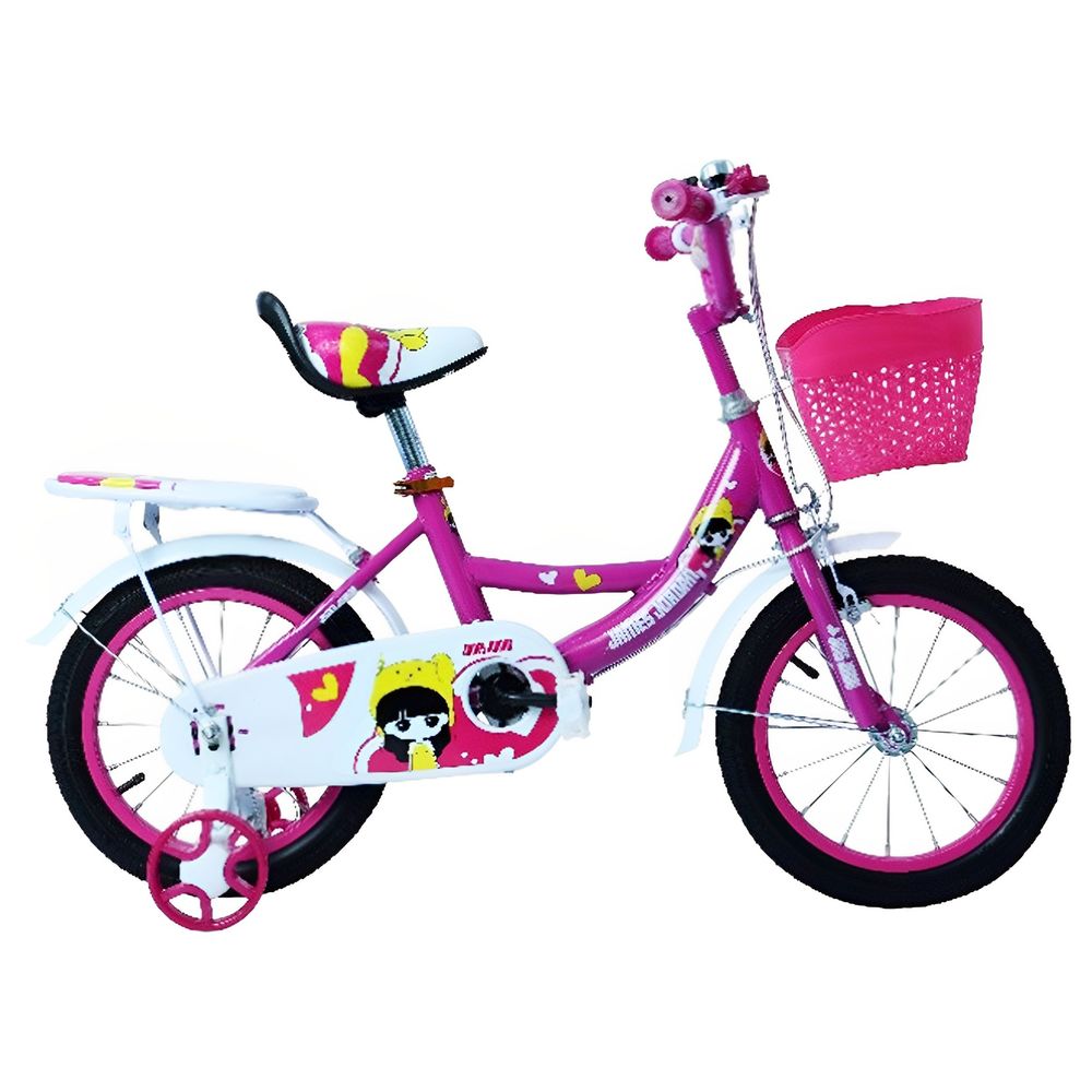 Order Myts - JNJ Kids Bicycle W/ Basket 16-inch - Dark Pink Now! | Jomla.ae