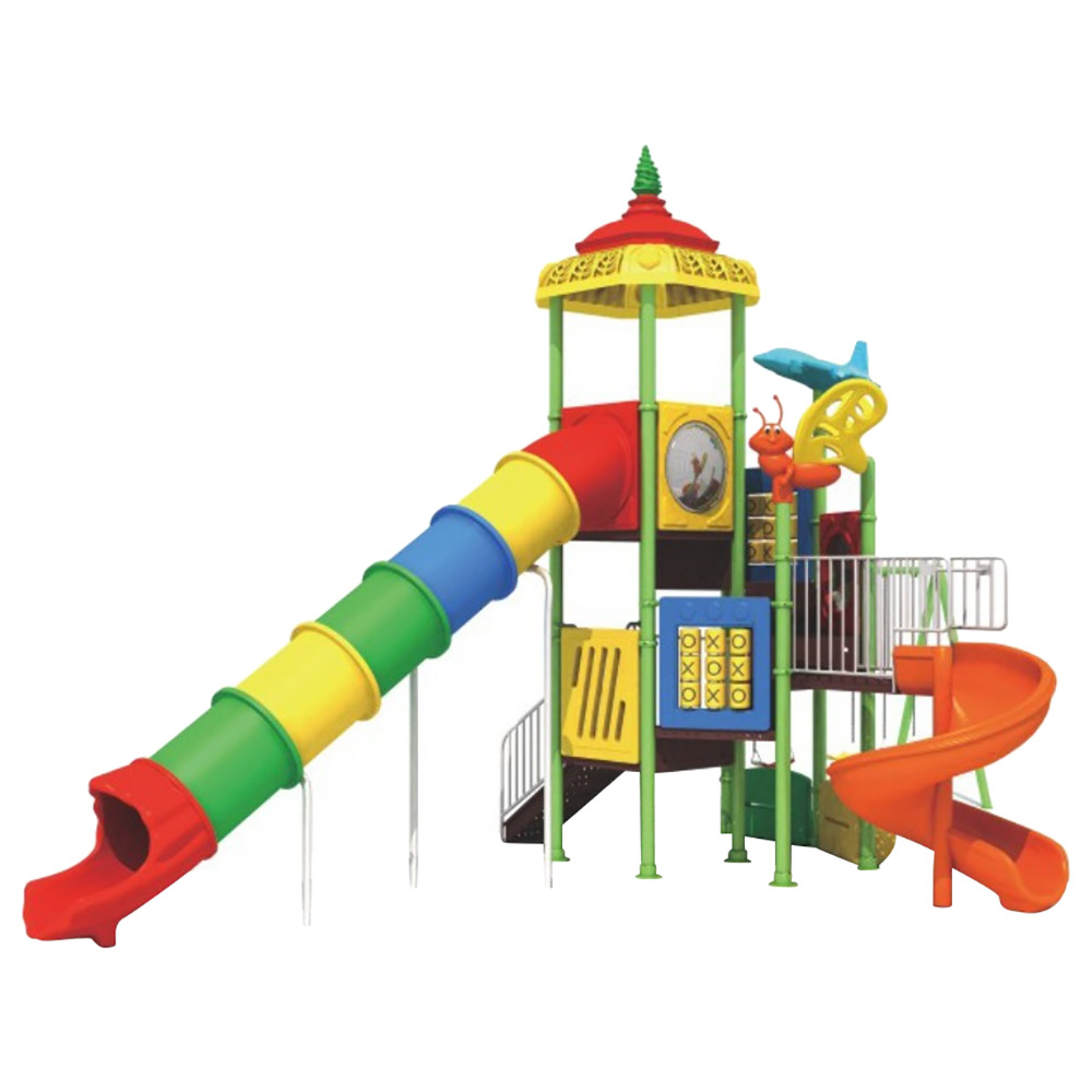 Myts - Kids Playful Long Tube Slide, Game, 3 Swing Playset | Jomla.ae