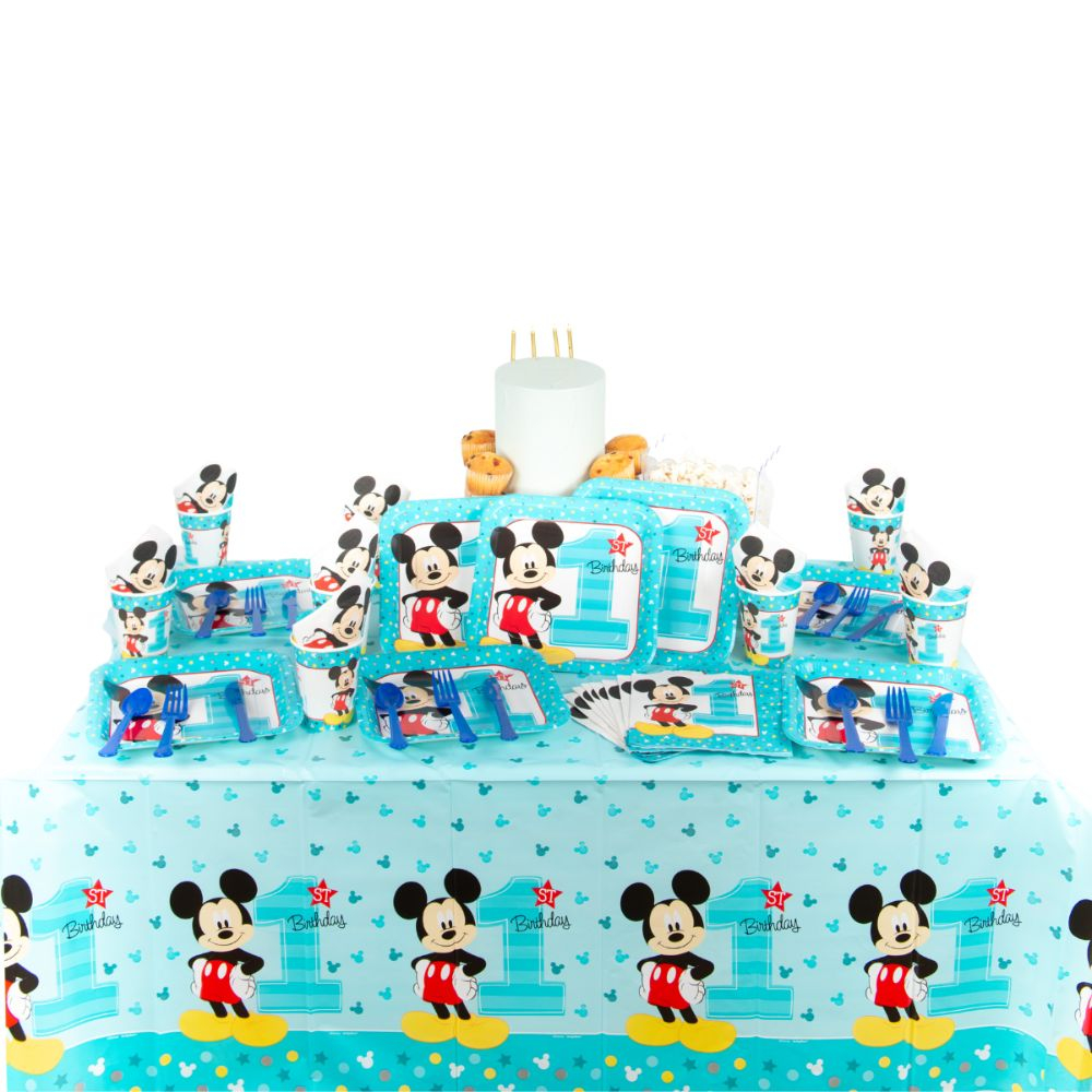 Order Party Centre - Mickey Fun Tableware Party Supplies for 8 Guests ...