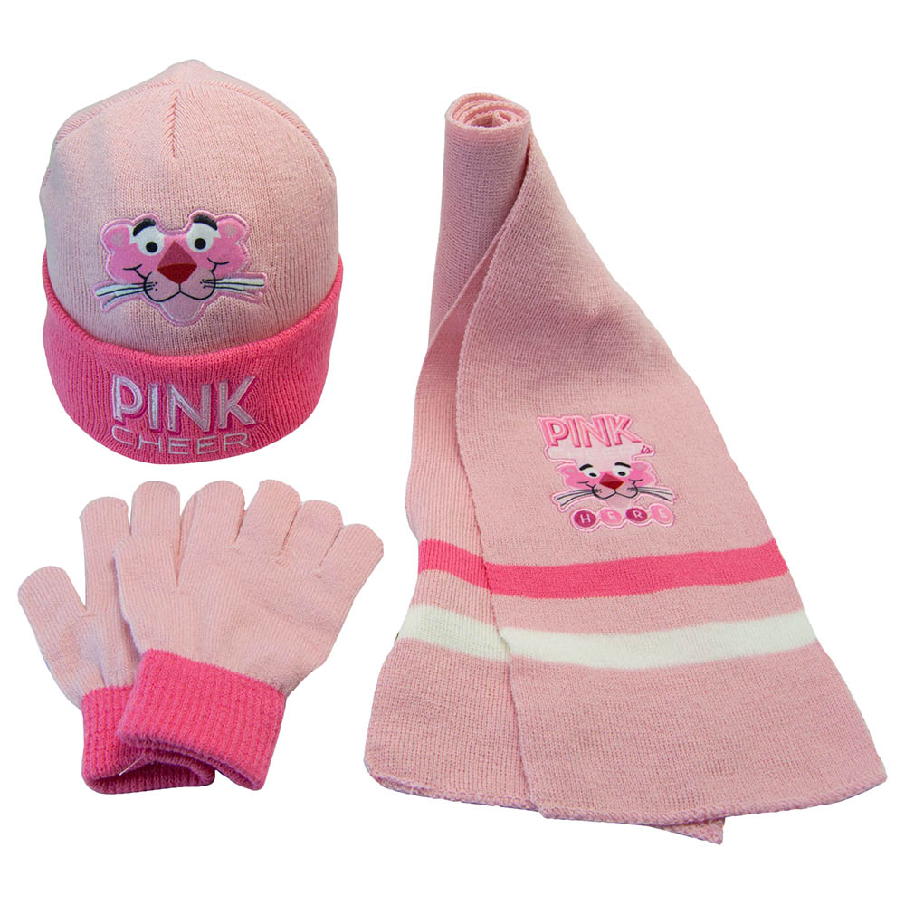 Pink Panther Girls Winter Set 3Pcs-Set - Pink | Jomla.ae