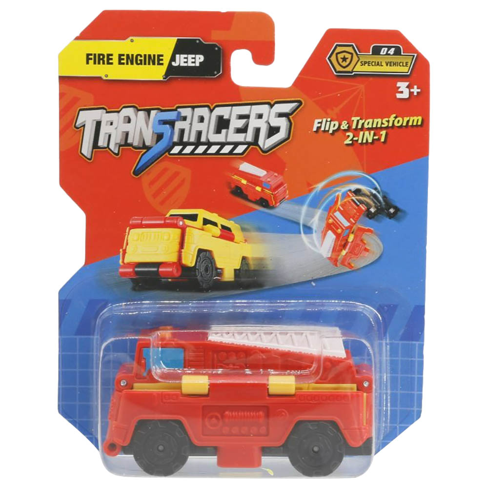 Transracers - 2-In-1 Special Vehicle - Fire Engine & Jeep | Jomla.ae
