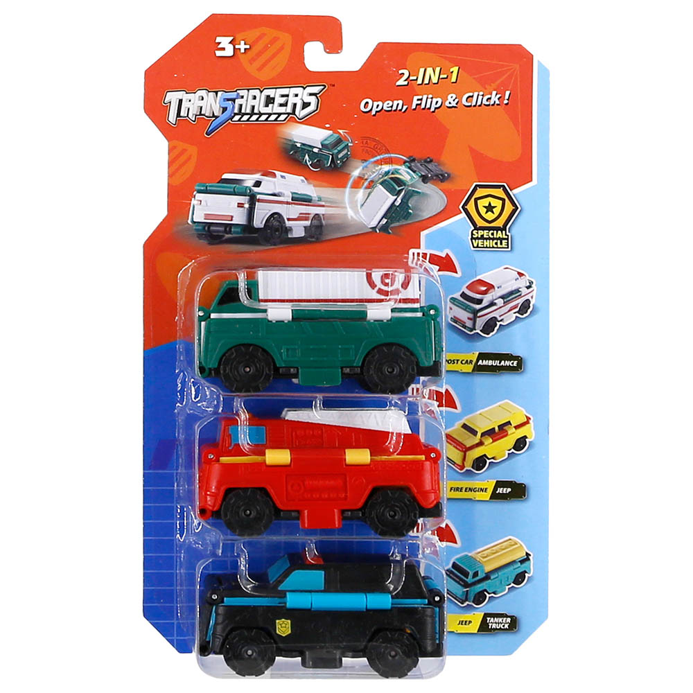 Transracers - Blister Card Pack of Special Vehicle - 3pcs | Jomla.ae