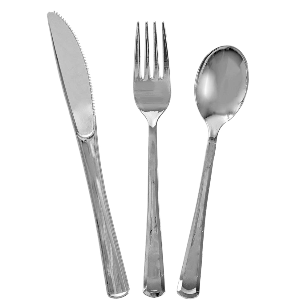Order Unique - Assorted Metallic Cutlery 18pcs - Silver Now! | Jomla.ae