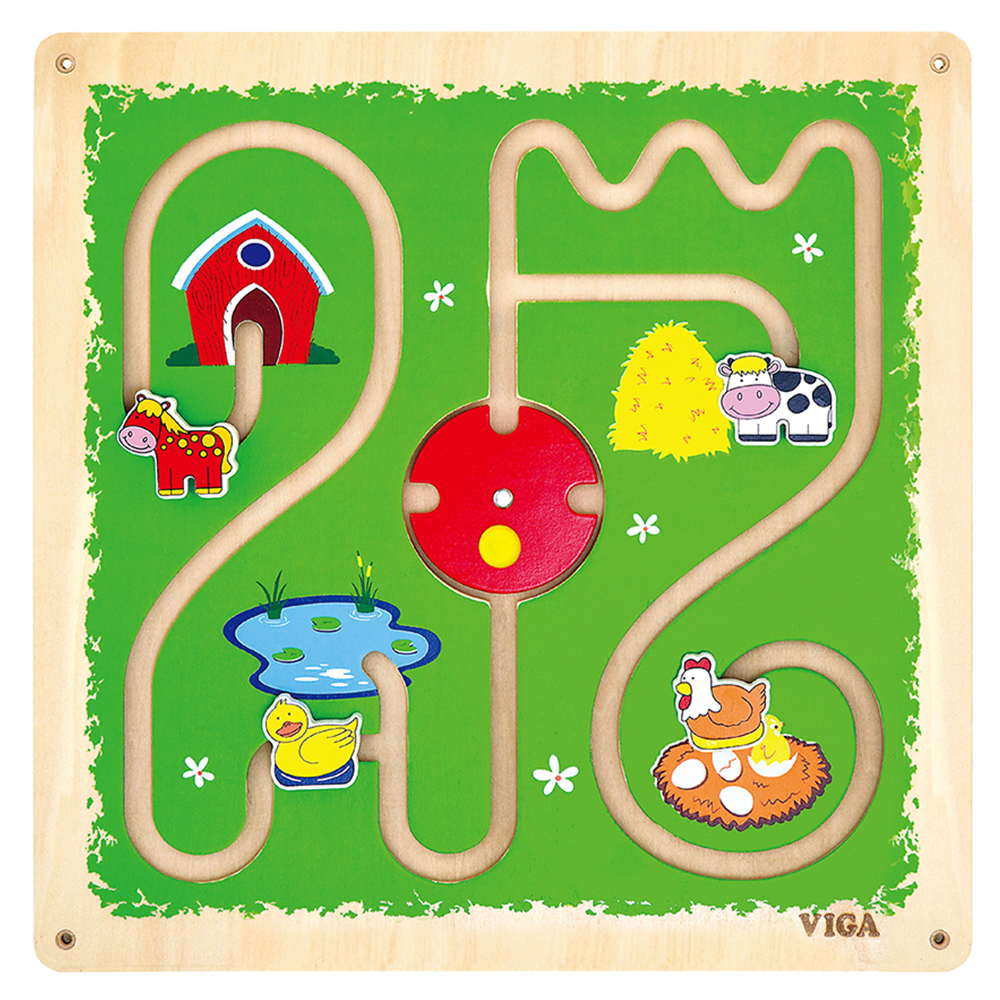 Order Viga - Wooden Track & Trace Wall Toy - Green Now! | Jomla.ae