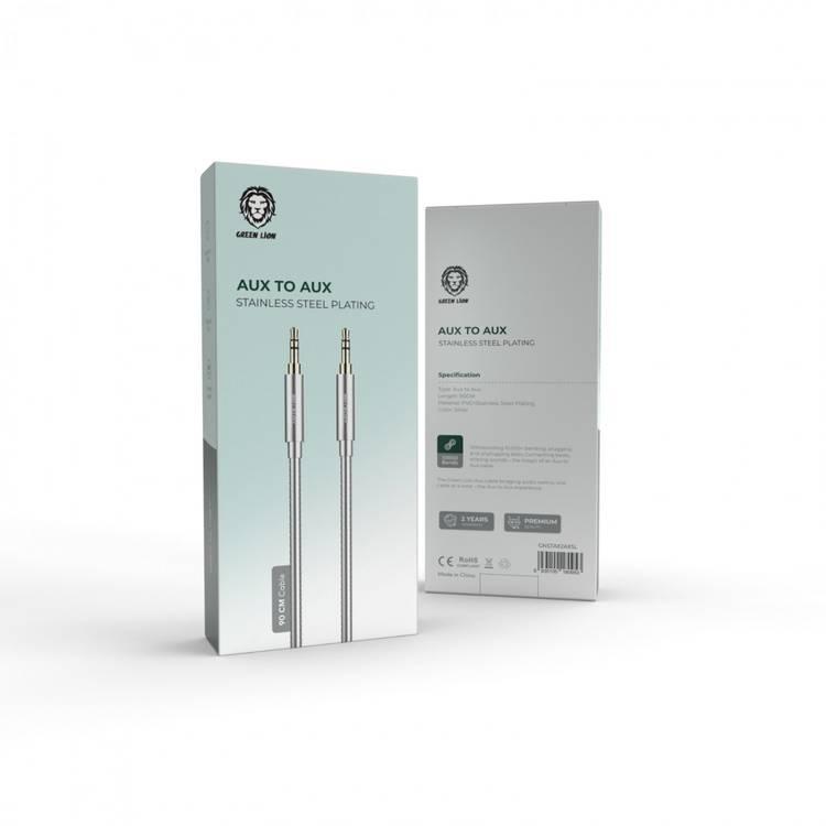 Order Green Lion Aux To Aux Cable with Stainless Steel Plating - Silver ...
