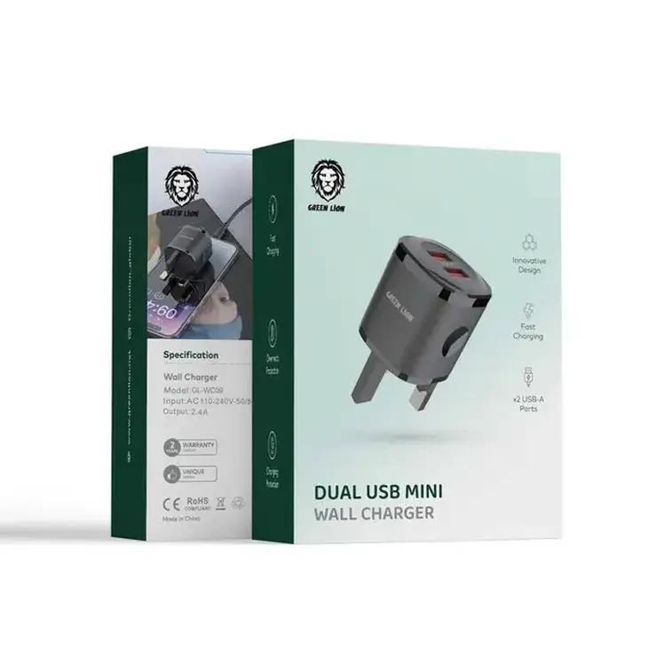 Order Green Lion Dual USB Mini Wall Charger - Black Now! | Jomla.ae