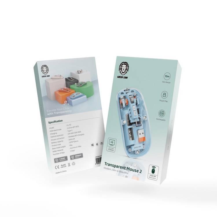 Order Green Lion Transparent Mouse 2 1600DPI - Blue Now! | Jomla.ae