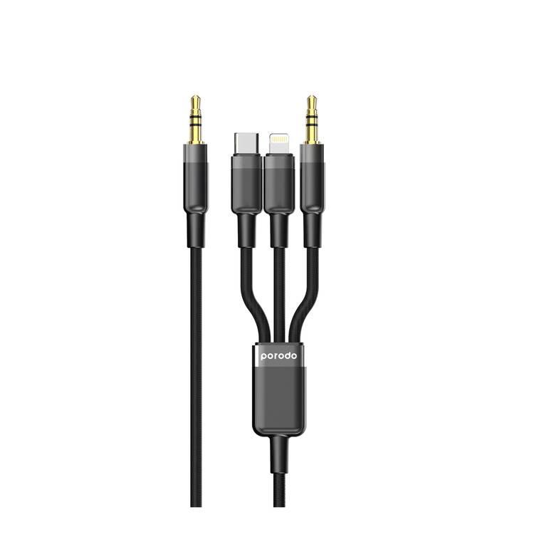 Order Porodo Multi-Device AUX 3.5mm Type-C Cable With Lightning & AUX ...