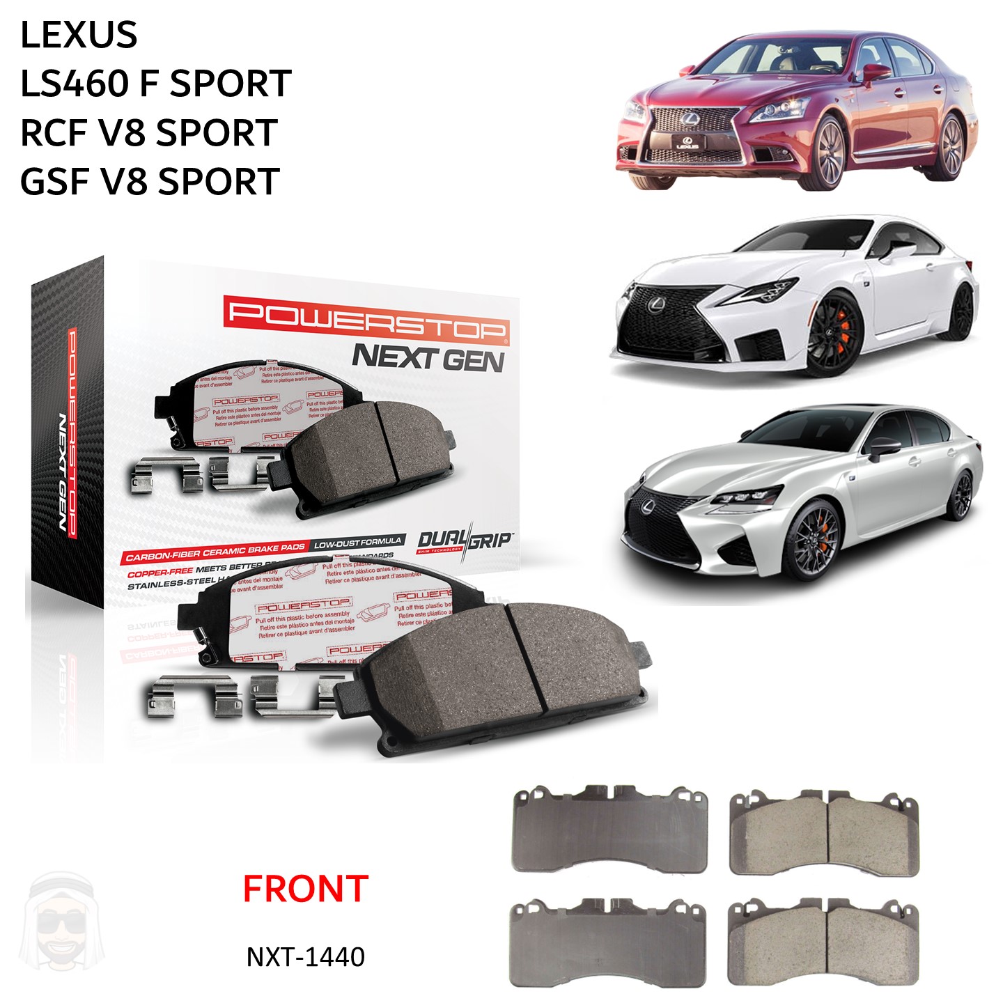 Lexus LS460F GSF RCF Sport - Front Carbon Fiber Ceramic Brake Pads by ...