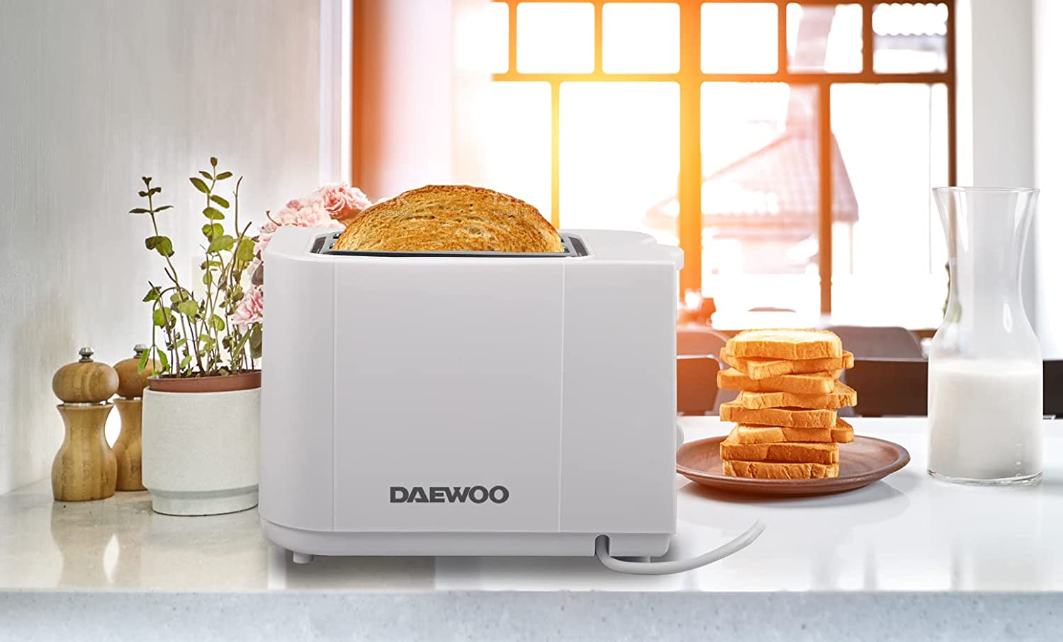 Daewoo 700w 2 Slice Bread Toaster | Jomla.ae