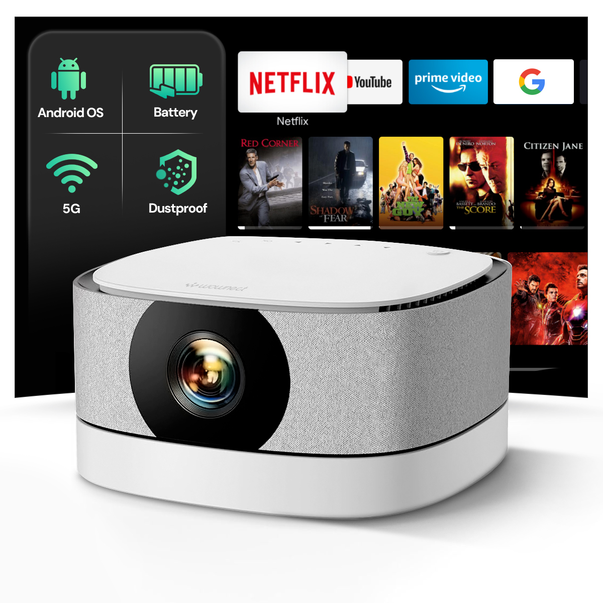 Order Wownect Mini Portable Projector with 5G WiFi & Bluetooth ...
