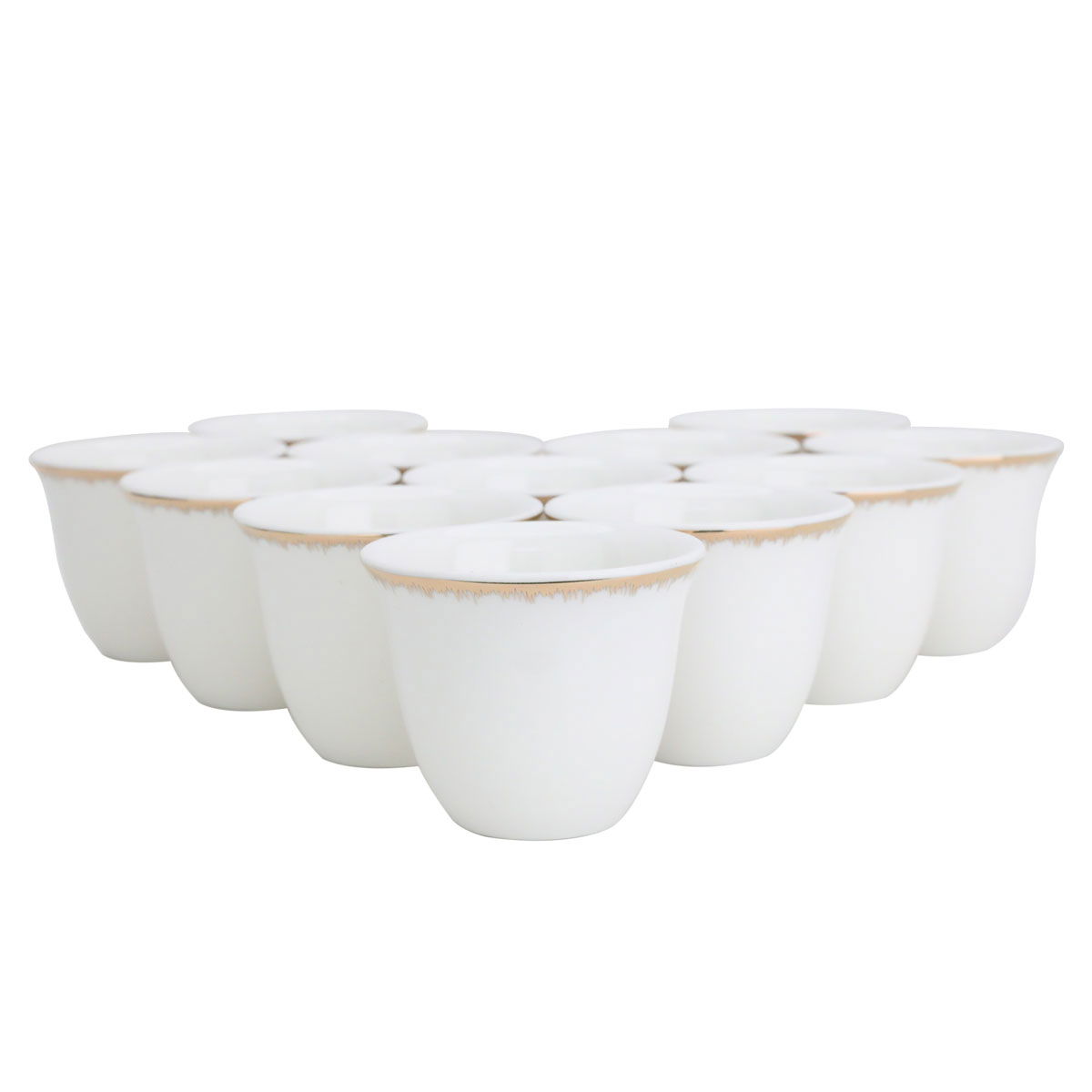 Al Saif Gallery Large Arabic Porcelain White Coffee Cups Set With Gold ...