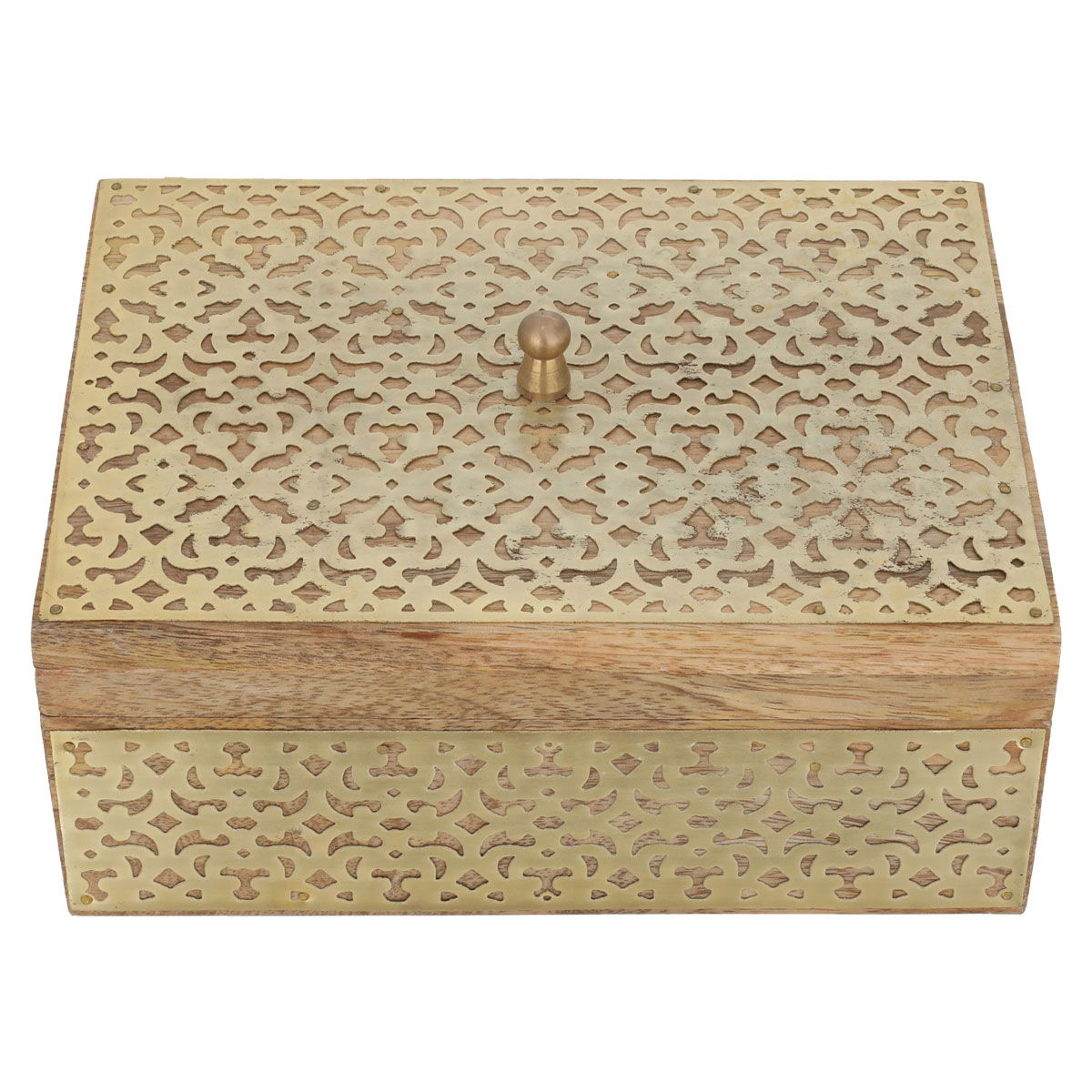 Order Al Saif Gallery India Rectangular Wooden Box With Engraved Metal ...