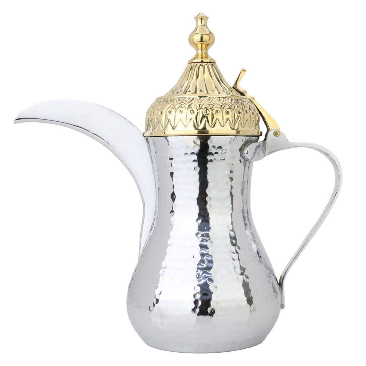 Al Saif Gallery India Indian Dallah Large Silver With Embossed Gold ...