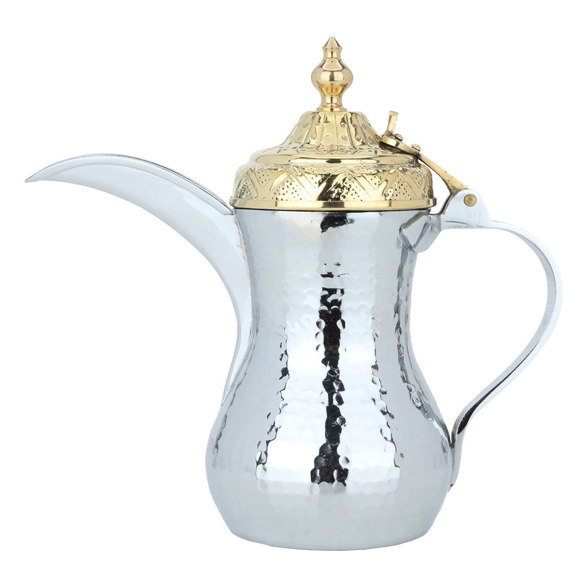 Al Saif Gallery India Indian Dallah Silver Engraved With Small Gold ...