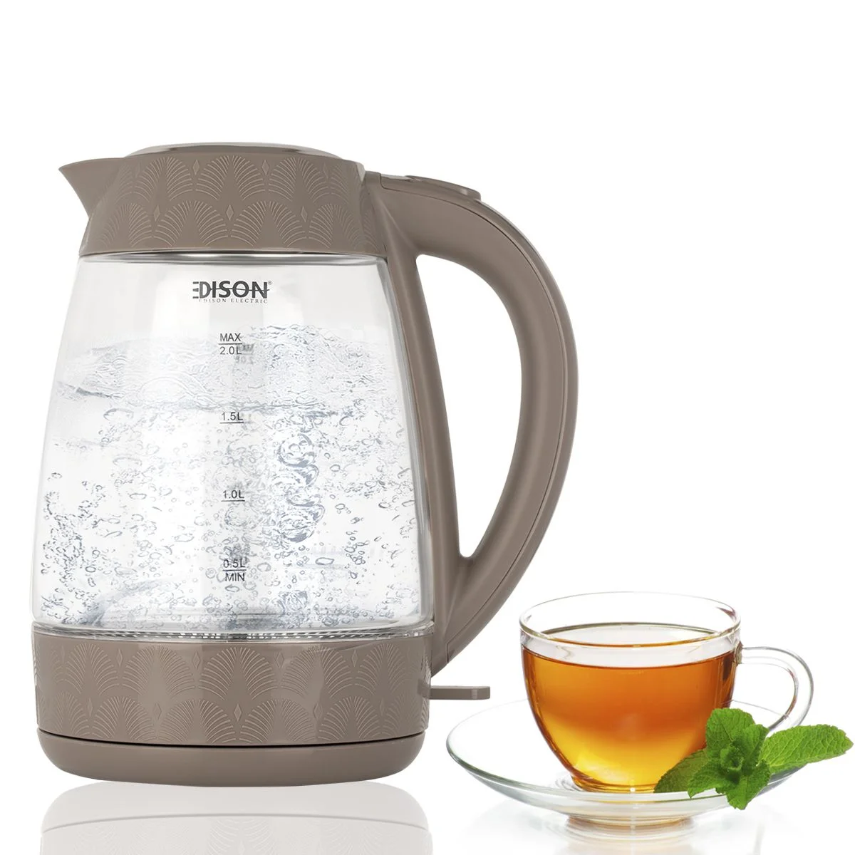 Edison Water Kettle Glass 2200 Watts | Jomla.ae
