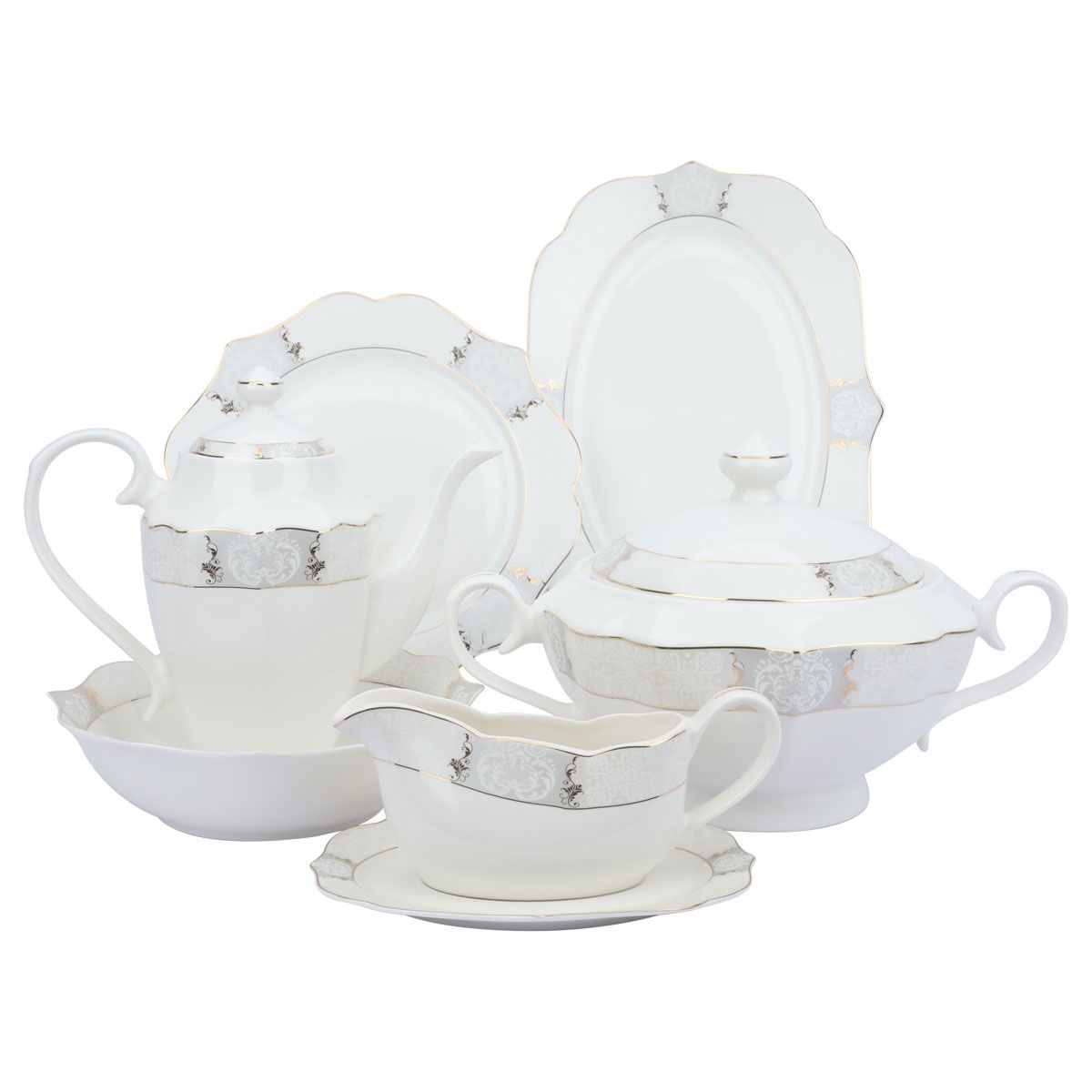 Order Al Saif Gallery Ictoria Gilded Porcelain Dining Set 166 Pieces ...