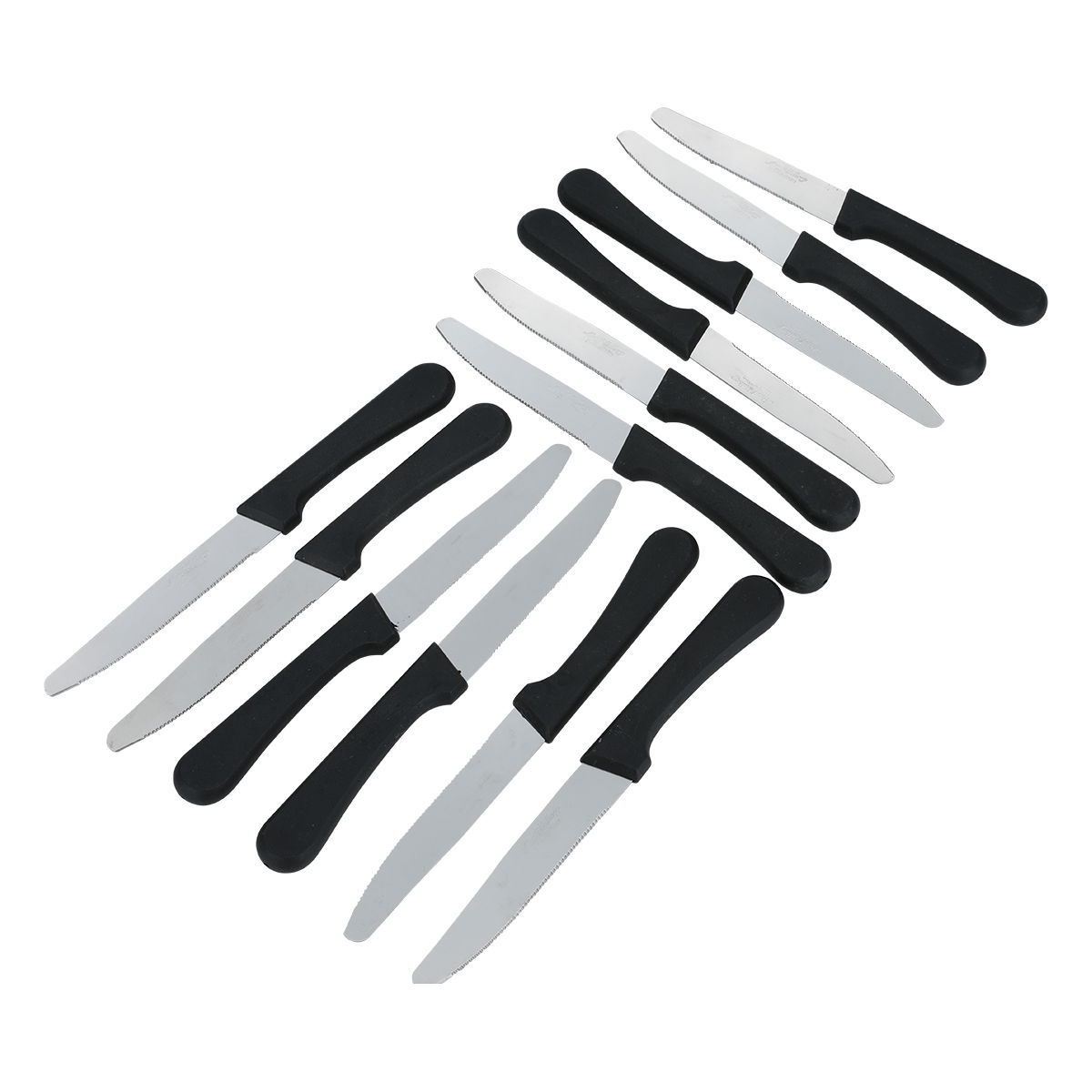 Al Saif Gallery Black Plastic Hand Knives Set 12 Pieces | Jomla.ae