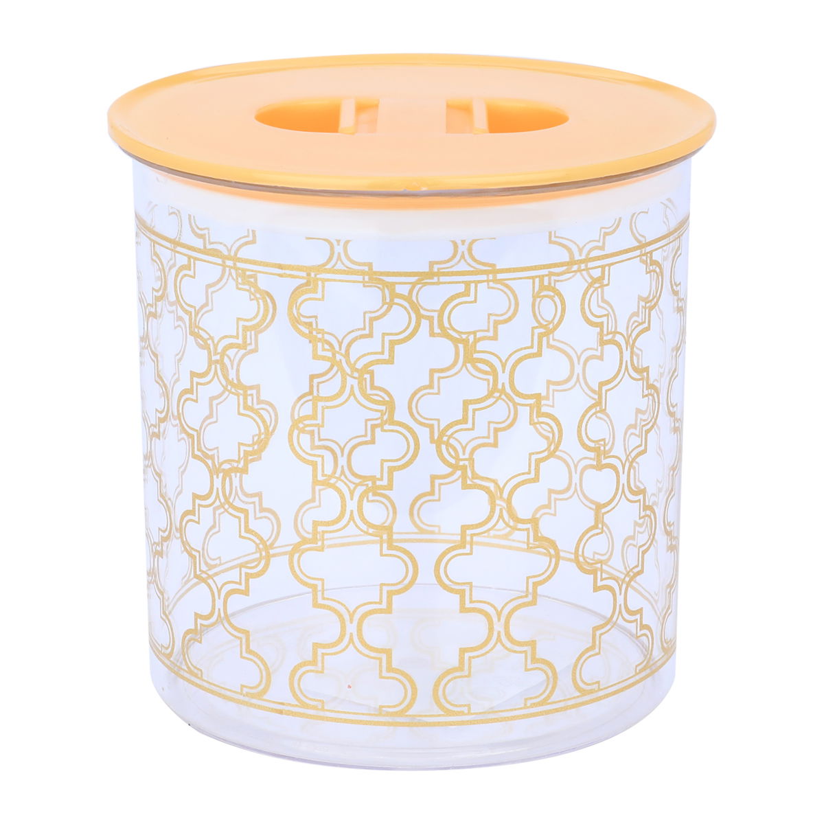 Al Saif Gallery Golden Embossed Round Plastic Box 2000Ml | Jomla.ae