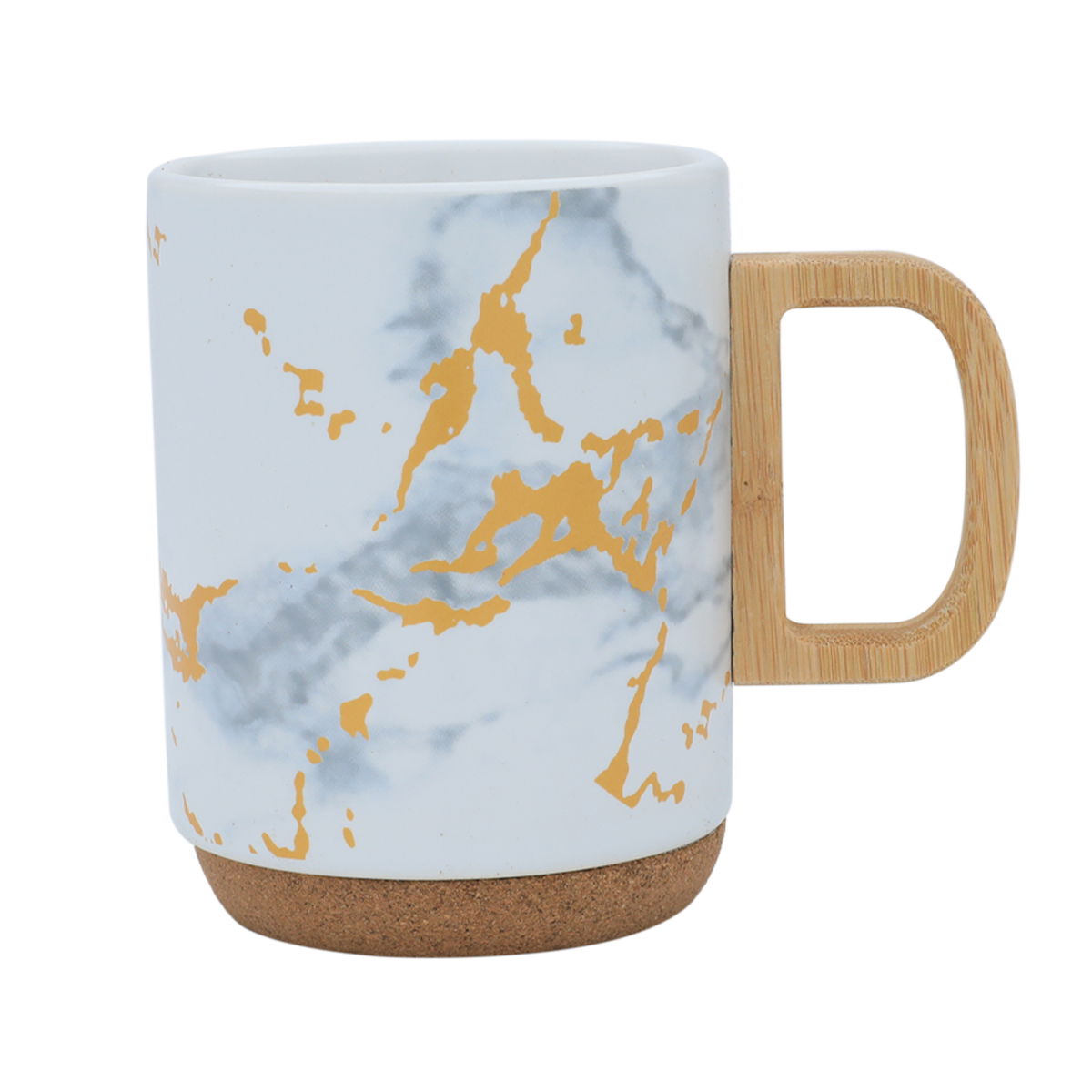 Al Saif Gallery White Mug With Wooden Handle 300 Ml | Jomla.ae