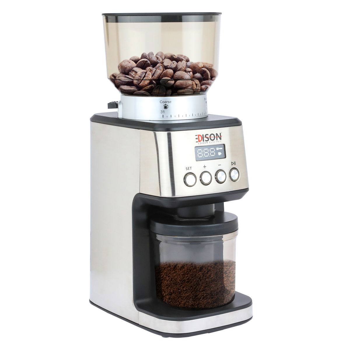 Edison Digital Steel Coffee Grinder 320 Grams 180 Watts | Jomla.ae