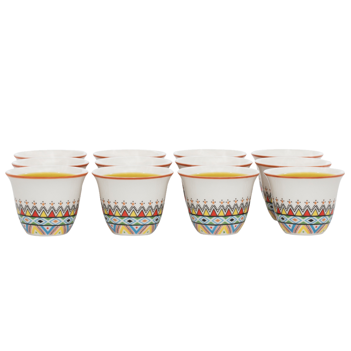 Al Saif Gallery Asiri Arabic Coffee Cups Set 12 Pieces | Jomla.ae